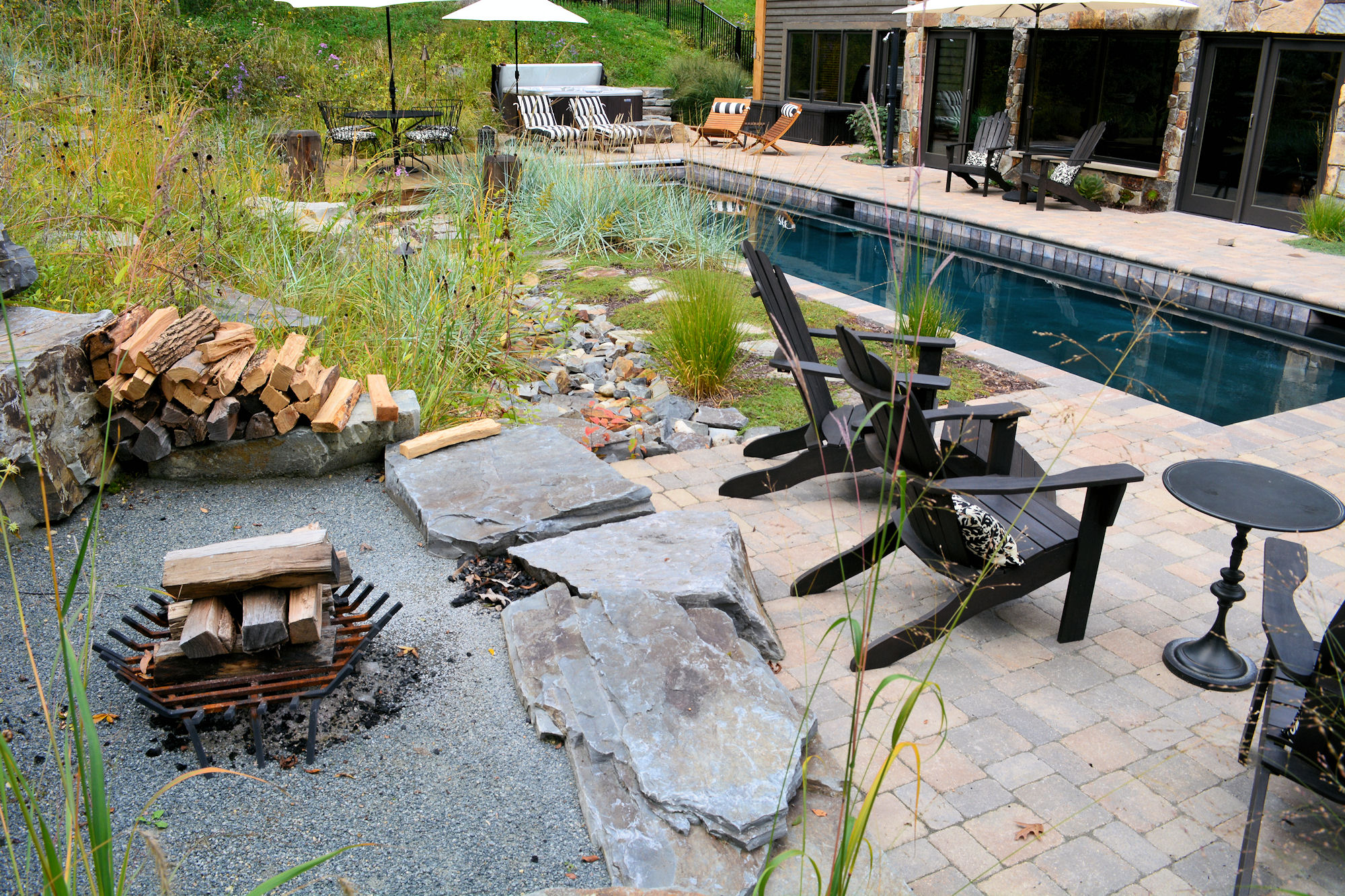 Natural rock and native plants add a beautiful look to this Prairie ...