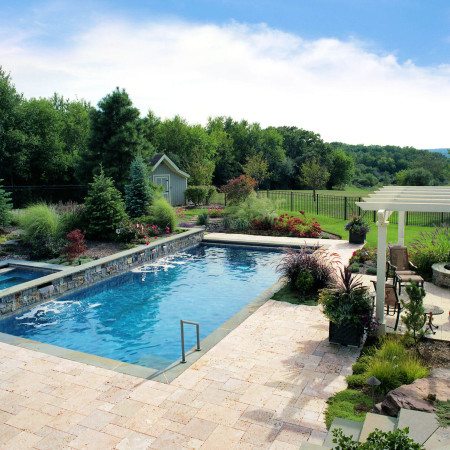 Gorgeous transitions from deck to patio to pool! (67) – Arvidson Pools ...